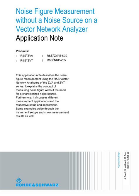 PDF Noise Figure Measurement Without A Noise Source On A Cdn Rohde Schwarz Pws Dl