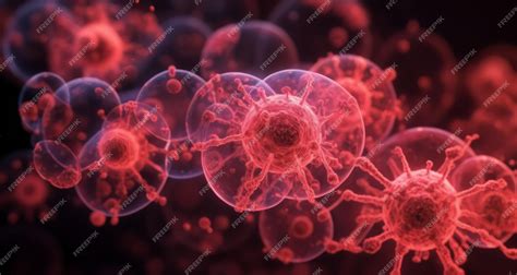 Premium Photo Viral Infection A Microscopic View Of A Virus Spreading Through Cells