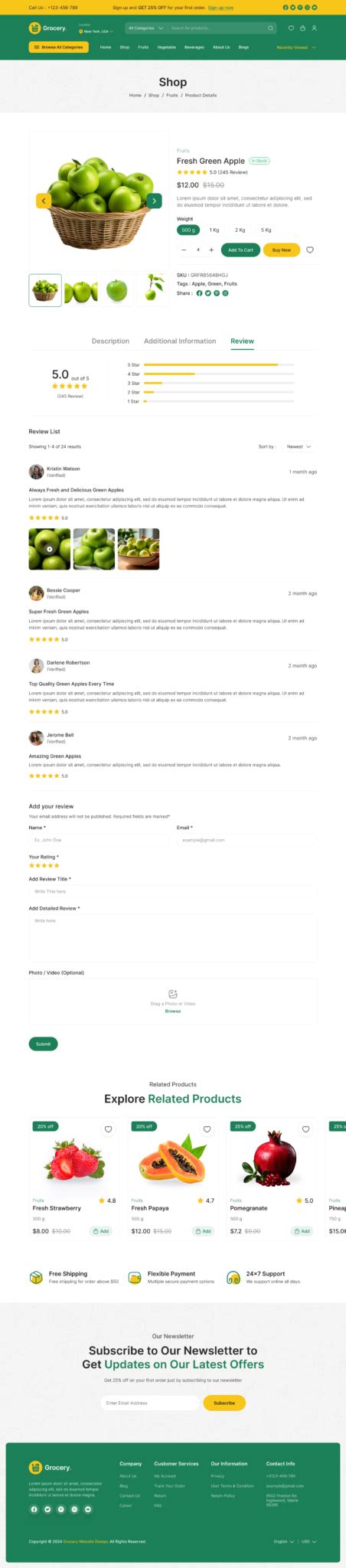 Ecommerce Grocery Stores Website Figma Ui Ux Template Design 30 Pages