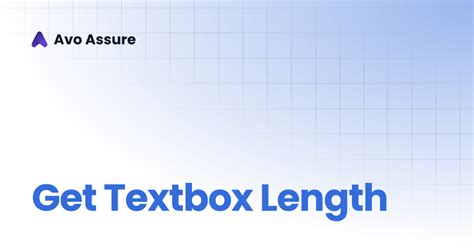 get textbox length avo assure