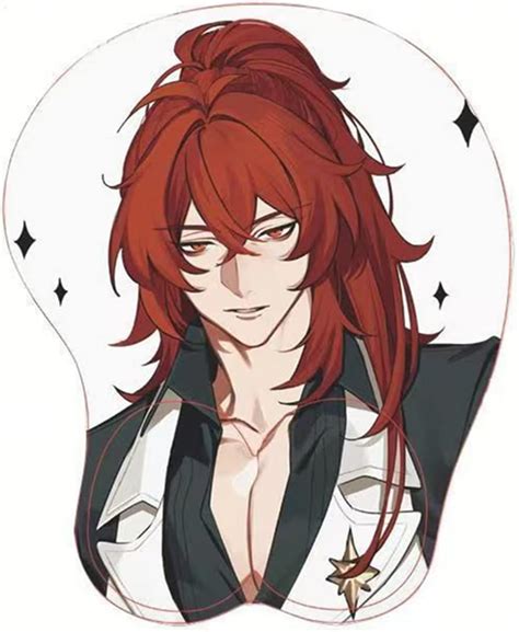 Sonsoke Genshin Impact Mouse Pad With Wrist Support Silica Gel Wrist Rest Support Mat Mice D