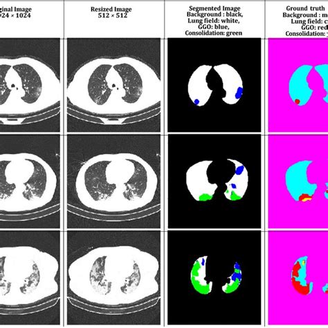 of semantic segmentation results obtained for two classes of image size