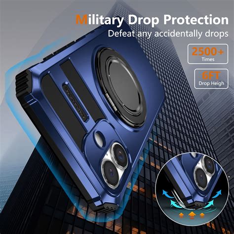 For Iphone 16 Rotating Magnetic Holder Phone Case Royal Blue