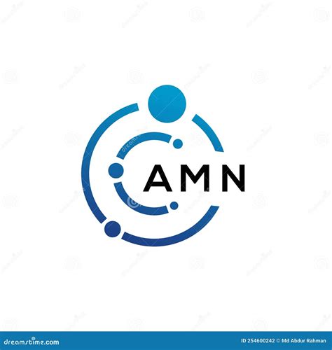 Amn Letter Logo Design On Black Background Amn Creative Initials Letter Logo Concept Stock