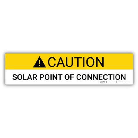 Caution Solar Point Of Connection Arc Flash Label Comprehensive