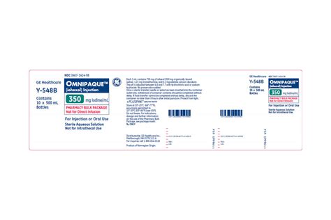 Omnipaque 350 Iohexol 350 Mg Ml Injection Pluspak Polymer Bottle 500 Ml
