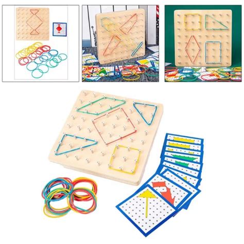 Geo Board Mathematical Geoboard Wooden Toys Manipulative Block Montessori Toy Eur 15 17