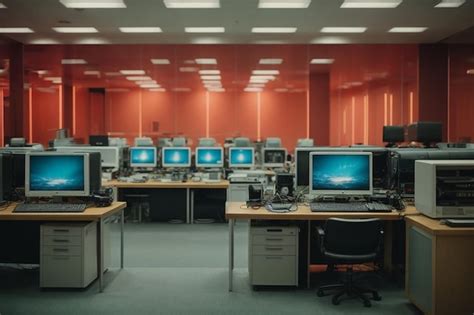 Premium AI Image Modern And Equipped Computer Lab