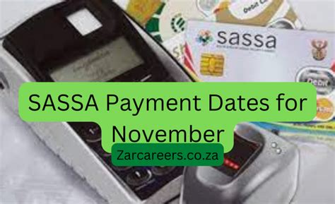 SASSA Payment Dates For November ZAR Careers