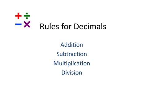 Rules For Decimals