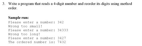 Solved 3 Write A Program That Reads A 4 Digit Number And