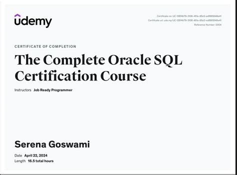 serena goswami on linkedin certificationcourse deeplearning udemy sql