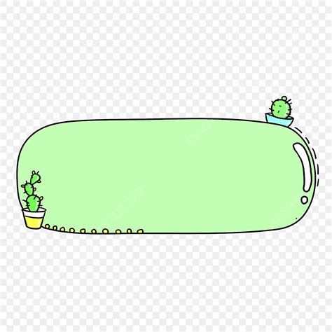 손으로 그린 만화 녹색 식물 일러스트 테두리 대화 상자 손으로 그린 대화 대화 상자 귀여운 대화 Png 일러스트 및 Psd 이미지 무료 다운로드 Pngtree