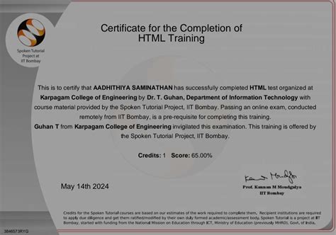 Learn Html With Iit Bombay Course Aadhithiya S Posted On The Topic Linkedin