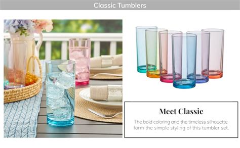 Us Acrylic Classic Plastic Reusable Drinking Glasses Set