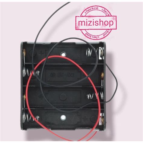 Casing Bateri Tapak Kotak Plastic Standard Size Aa Battery Holder Box