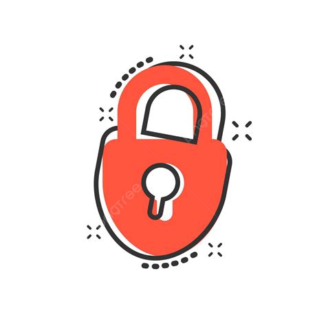Comic Style Lock Icon With Splash Effect Secure Encryption Shape Vector