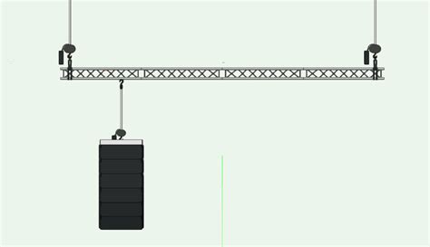 attaching speaker array with hoist to the truss above braceworks