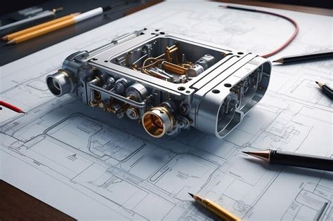 Engineering Schematic Illustration Mockup Premium Ai Generated Image
