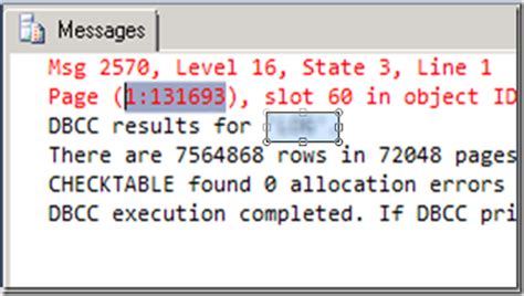Fixing Dbcc Check Error 2570 Sql Server Powershell