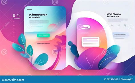 Sleek Symmetry Intuitive Ui Ux Wonderland Ai Generate Stock Illustration Illustration Of