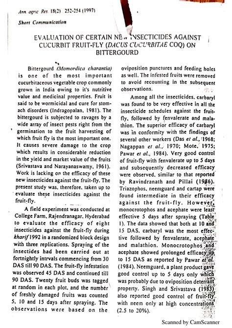 Pdf Evaluation Of Certain New Insecticides Against Cucurbit Fruit Fly