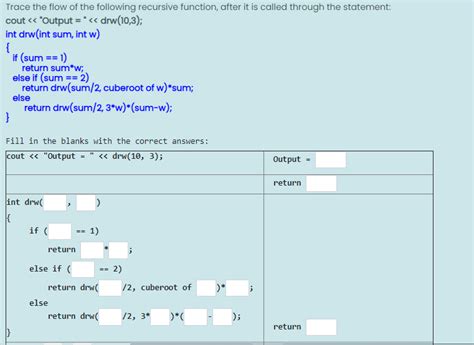 Solved Trace The Flow Of The Following Recursive Function
