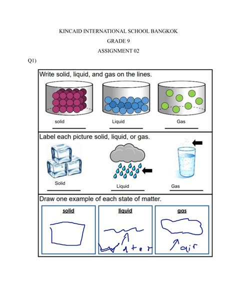 States Of Matter Worksheet