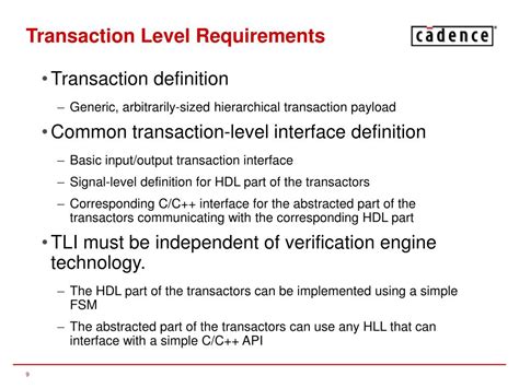 PPT Cadence Proposed Transaction Level Interface Enhancements For SCE MI PowerPoint