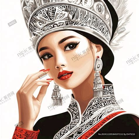 Ai创作图手绘彝族美女 手绘少数民族美女 哈尼族美女插画 白族美女插画 手绘瑶族美女 苗族美女插画 手绘彝族少女 瑶族美女插画 民族美女插画 手绘苗族美女 手绘羌族美女 手绘壮族美女 无框画