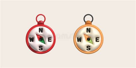 3d Illustration Compass Tool Navigation Device Stock Vector