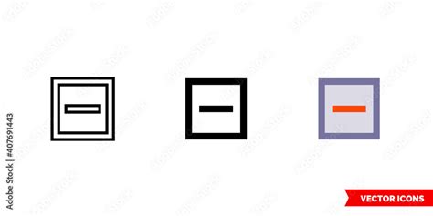 Indeterminate Checkbox Icon Of 3 Types Color Black And White Outline