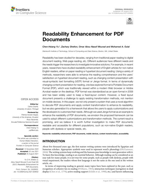 Pdf Readability Enhancement For Pdf Documents