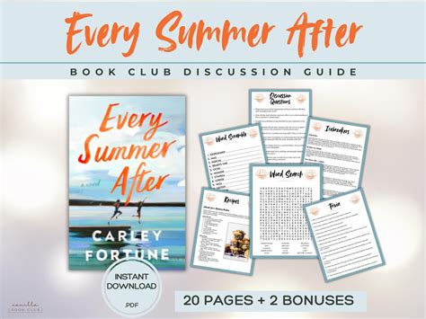 Every Summer After Book Club Guide Book Club Games Book Discussion