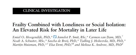Frailty Loneliness And Social Isolation Frailty