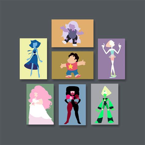 Steven Universe Art Print Crystal Gems Character Original Etsy