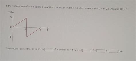 Solved If The Voltage Waveform Is Applied To A 10 Mh