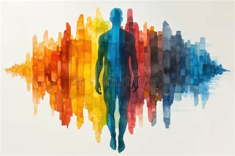 Irregular Graph Illustrating Human Body Shape With Vibrant Color Sections Representing Emotion