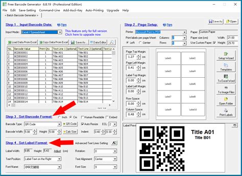 Set The Barcode Label Format To Be Printed