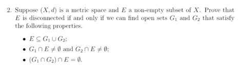 solved 2 suppose x d is a metric space and e a non empty