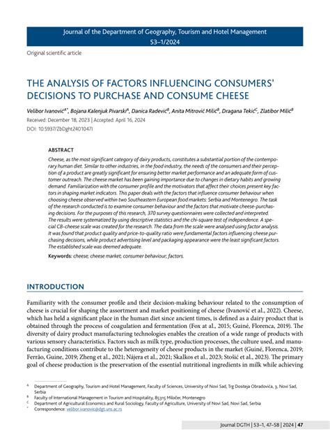 Pdf The Analysis Of Factors Influencing Consumers Decisions To