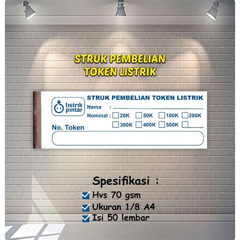 Jual Struk Pembelian Token Listrik Nota Token Listrik Shopee Indonesia