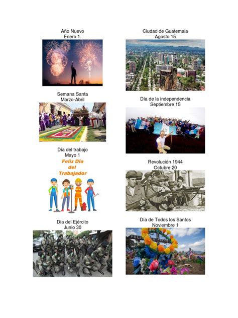 Festividades Mensuales En Guatemala Pdf