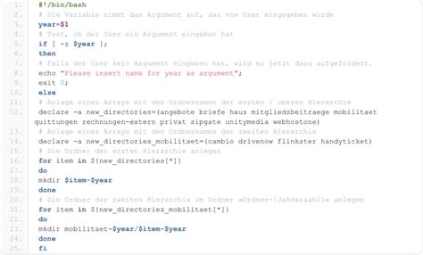 Shell Skript Zum Anlegen Von Ordnern Und Unterordnern Via Bracket Expansion