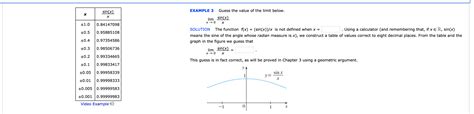 Solved Sin X EXAMPLE Guess The Value Of The Limit Below Chegg Com