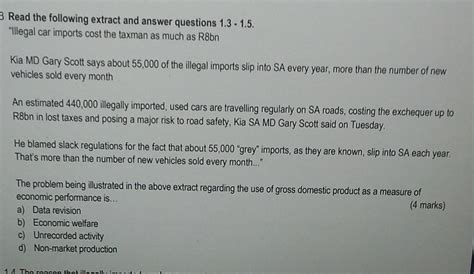 solved read the following extract and answer questions 1 3