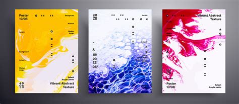 추상 벡터 플래카드 유체 아트 커버의 텍스처 팩 디자인 커버 초대장 전단지 등에 적용할 수 있는 트렌디한 배경 노란색 파란색