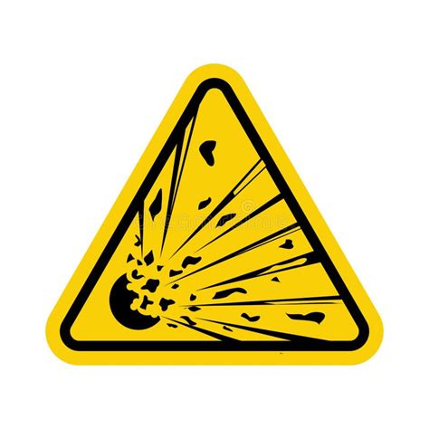 Explosive Materials Sign Explosives Warning Sign Yellow Triangle Sign