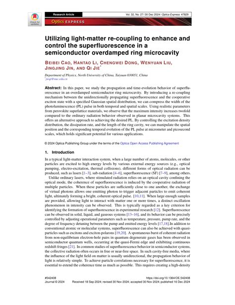 Pdf Utilizing Light Matter Re Coupling To Enhance And Control The