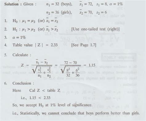 Large Sample Test Normal Distribution For Difference Of Means